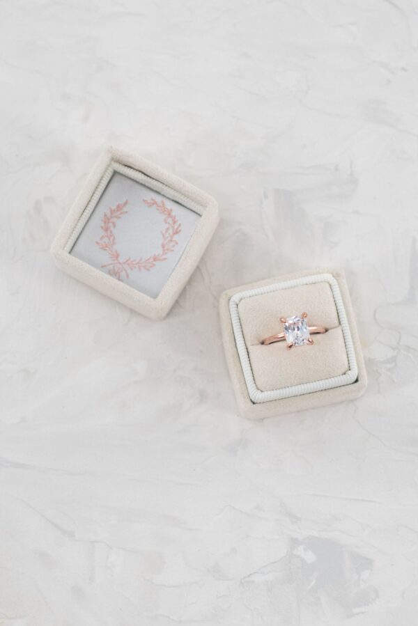 Square Suede Ring Box - The Styling Reserve